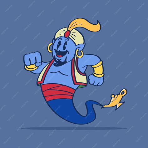 Personagem De Desenho Animado Gênio Djin Do Gênio Do Filme Andando Por
