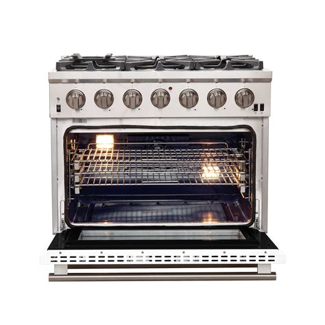 Forno Capriasca 36 Inch Professional Freestanding Gas Range In White