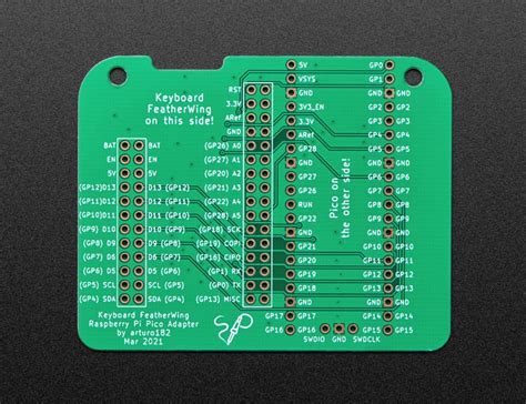 New Product Raspberry Pi Pico Adapter Pcb For Keyboard Featherwing