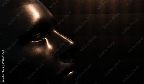 Polygonal Human Face Futuristic Concept Of Human And Artificial Intelligence Abstract And