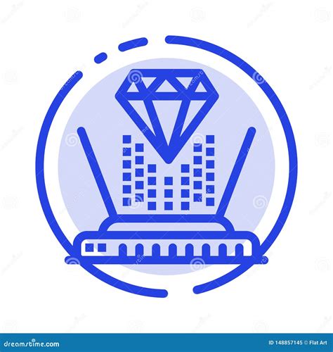 Hologram Projection Technology Diamond Blue Dotted Line Line Icon