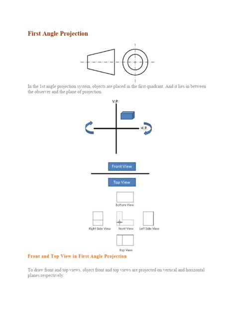 First Angle Projection Pdf Geometry Classical Geometry