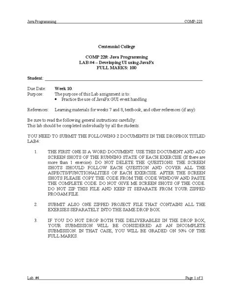 Lab4final 20 Lab 4 Java Java Programming Comp Centennial College