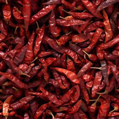 Premium Ai Image Red Dry Chilli Pepper Texture Seamless Pattern Photography