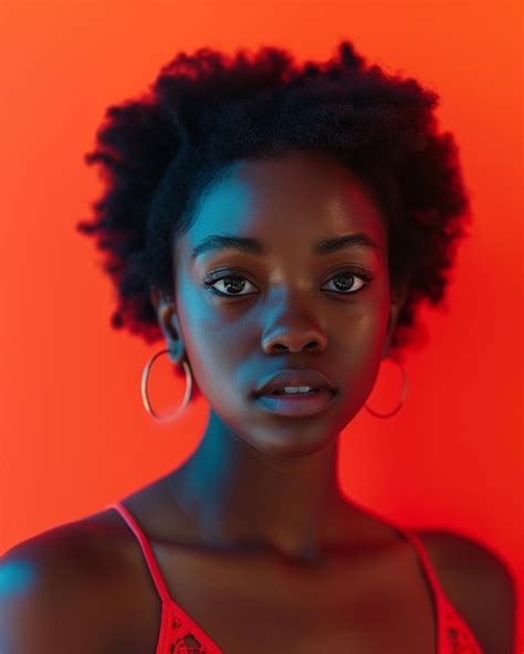 Premium Photo African American Woman Staring Into The Camera