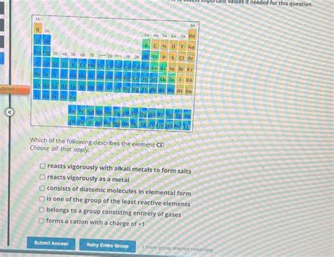 Solved What Is The Symbol For The Element That Is In Group Chegg Com