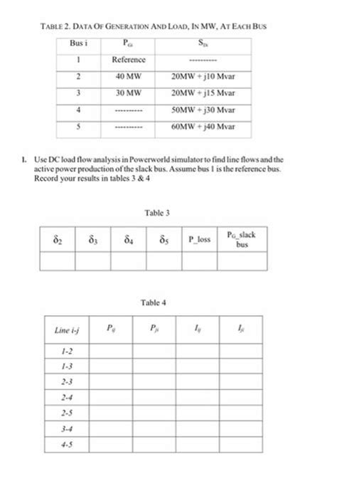 Solved Dc Load Flow Analysis The Single Line Diagram Below