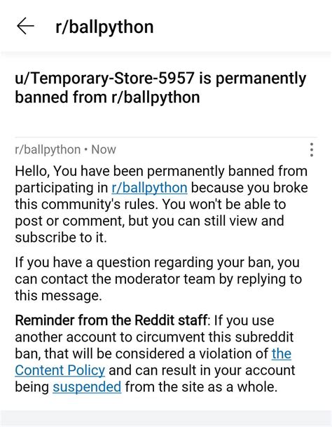 I Just Got Permanently Banned From Rballpython😭😭😭 Rsneks