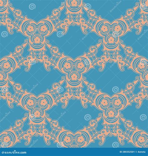 Repeating Vector Damask Pattern Stock Vector Illustration Of Cranked