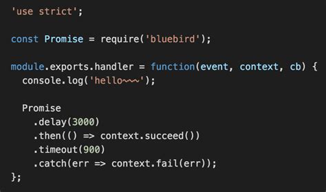 AWS Lambda Constant Timeout When Using Bluebird Promise Theburningmonk Com
