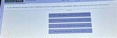 solved a user attempts to encrypt a folder in windows but
