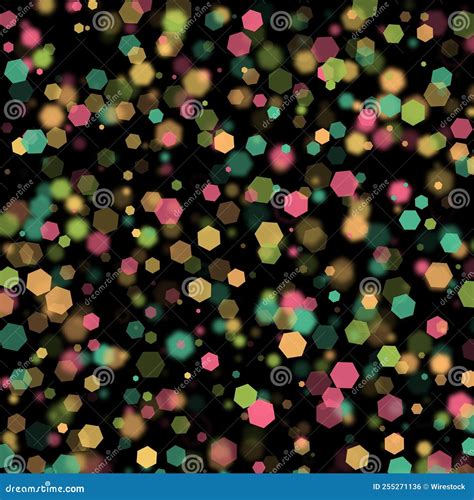 Illustration Of An Abstract Light Dots And Blurred Hexagon Backdrop Like Bokeh Spot Hex Shapes
