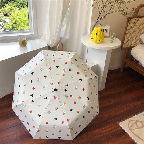 Badu Bg Сладък анимационен напълно автоматичен чадър Дамски ветроустойчив Дъжд 3 сгъваеми чадъра