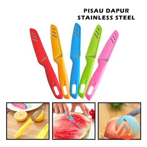Jual Cl Pisau Buah Dapur Stainless Dengan Sarung Alat Kupas Mini Potong