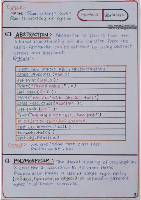 Oops In Python With Handwritten Notes Pdf