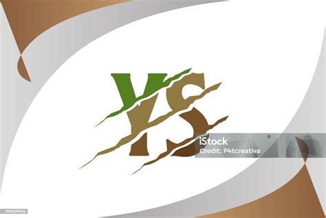 스크래치 효과 녹색 갈색 토양 Ys 문자 템플릿 로고 디자인 갈고리 발톱에 대한 스톡 벡터 아트 및 기타 이미지 갈고리 발톱