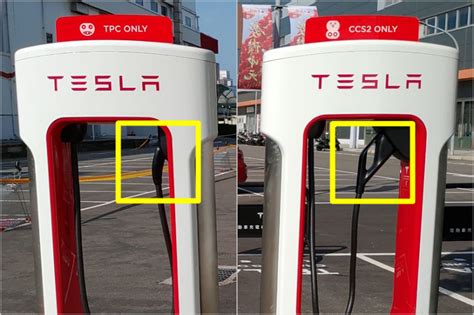 特斯拉已為 V3 超充加上 Tpc 或 Ccs2 標示，大家從充電槍的外型也能很快分辨規格ddcar 電動車