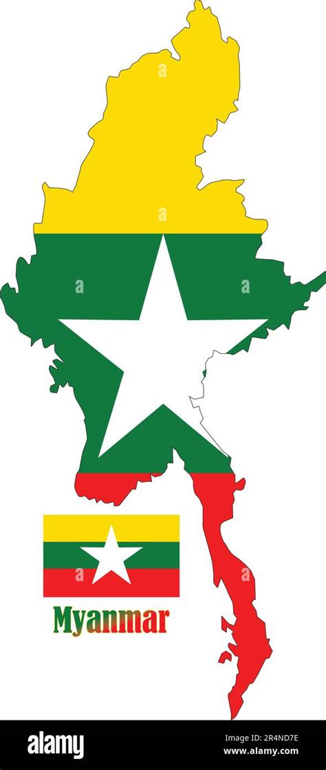 Myanmar Map And Flag Stock Vector Image And Art Alamy