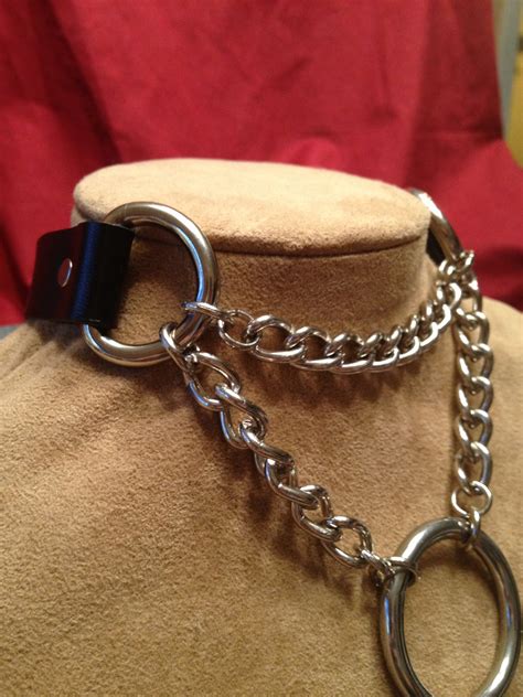 Chain Collar With 1 12 Ring And Locking Buckle Etsy