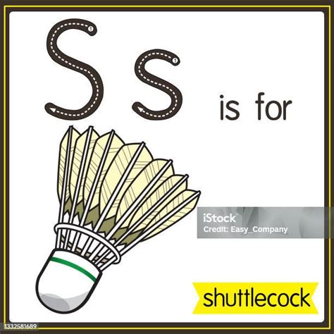 만화 이미지가있는 어린이의 경우 알파벳학습을 위한 벡터 일러스트레이션 편지 S는 셔틀콕용입니다 테니스에 대한 스톡 벡터 아트 및 기타 이미지 Istock