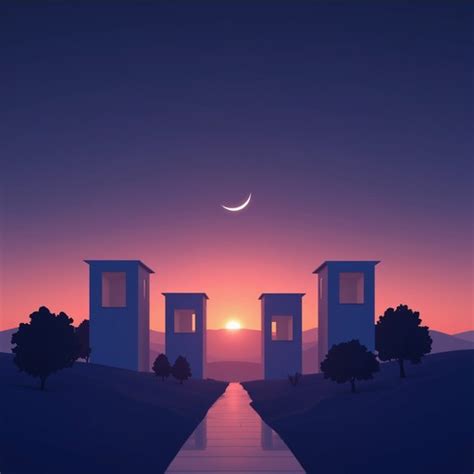 Free Geometric Moon Vista Image Crescent Moon Geometric Download