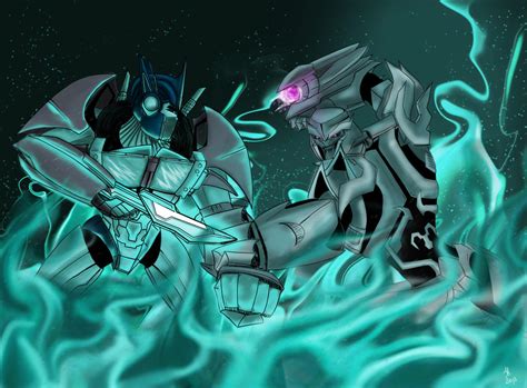 Transformers Animados Optimus Prime Vs Megatron Transformers G1 Art