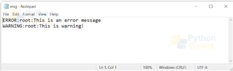 Logging In Python Python Geeks