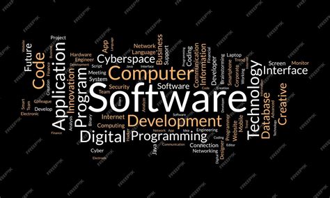 premium vector word cloud background concept for software computer