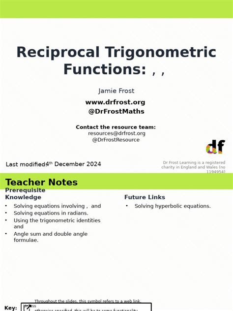 Reciprocal Trigonometric Functions Lesson Pdf Trigonometric