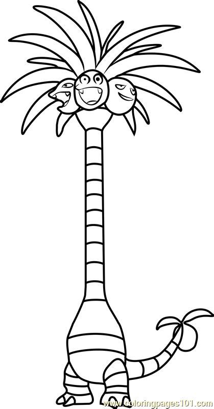Alola Exeggutor Pokemon Sun And Moon Coloring Page Moon Coloring