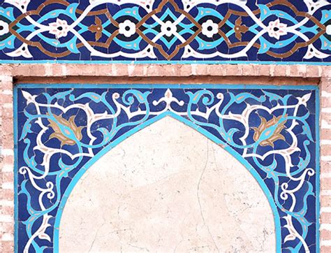 عکس کاشی کاری آبی تذهیب گرافیک با طعم تربچه طرح لایه باز