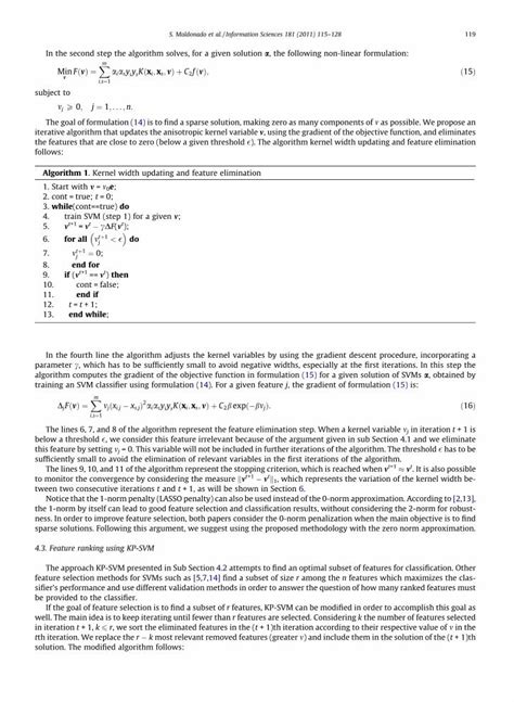 Pdf Simultaneous Feature Selection And Classification Using Kernel