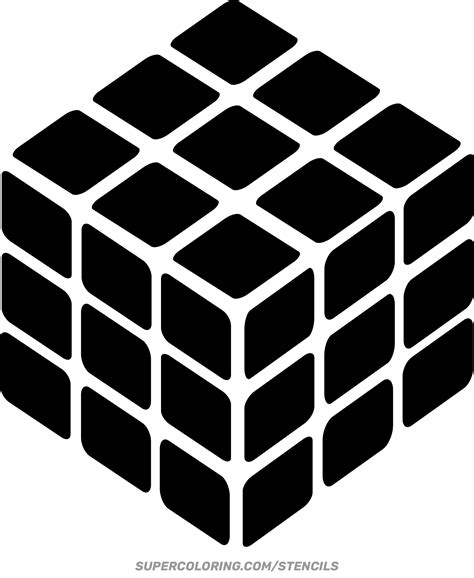 Stencil Of Rubiks Cube Free Printable Papercraft Templates