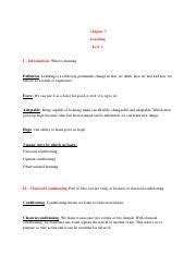 PSY1101 BPs CH 7 LECT 1 Pdf Chapter 7 Learning Lect 1 I