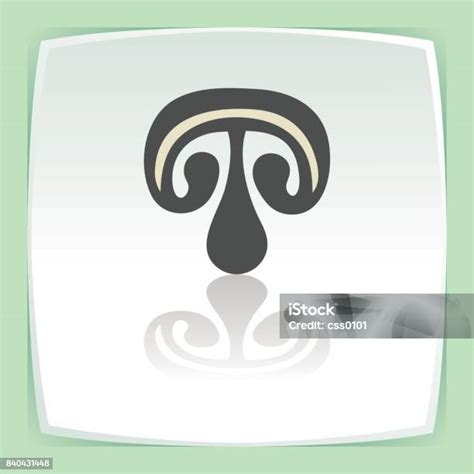 Vector Outline Mushroom Slice Icon Modern Infographic Icon And