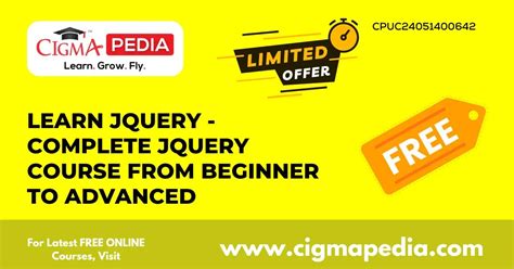 Learn Jquery Complete Jquery Course From Beginner To Advanced Free