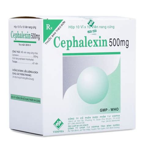 Thuốc Kháng Sinh Cephalexin 500mg Vidipha Hộp 100 Viên