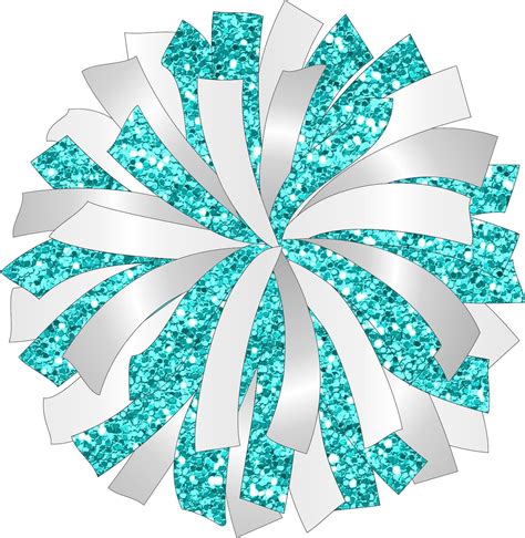 Custom Pom Glitter And Glam Pom Pom Digital Clip Art Turquoise And