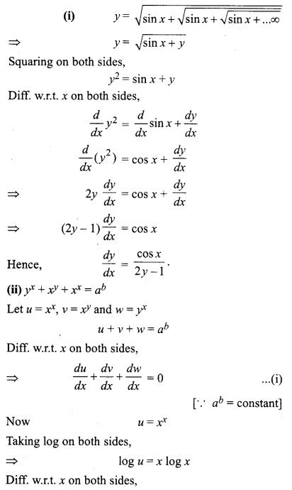 Rbse Solutions For Class 12 Maths Chapter 7 Differentiation Ex 7 3