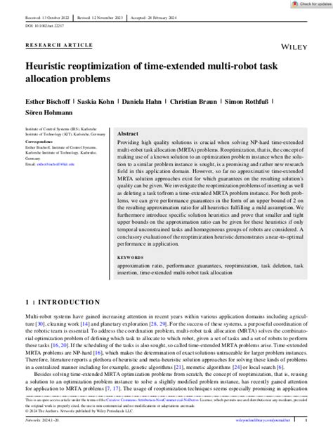 Heuristic Reoptimization Of Time‐extended Multi‐robot Task All
