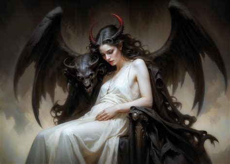 Demonic Lilith Dark Fantasy Illustration Instant Download Printable