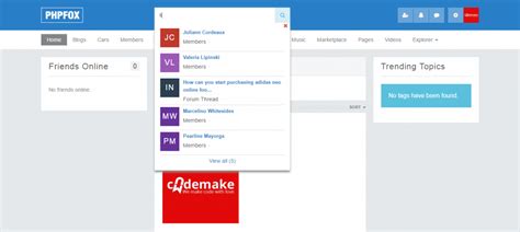 Live Search CodeMake PhpFox Store