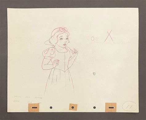 Original Walt Disney Production Drawing Featuring Snow White 1937