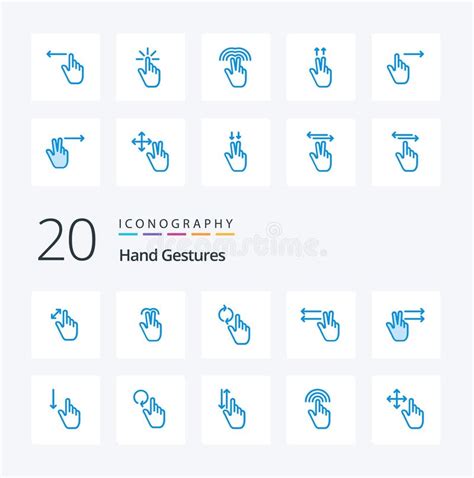 Hand Gestures Blue Color Icon Pack Like Finger Gesture Touch Fingers