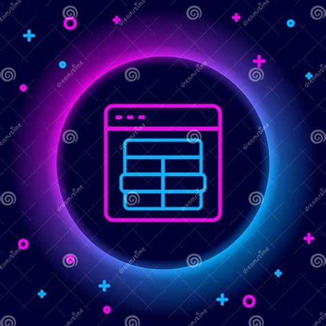 Glowing Neon Line Mysql Code Icon Isolated On Black Background Html