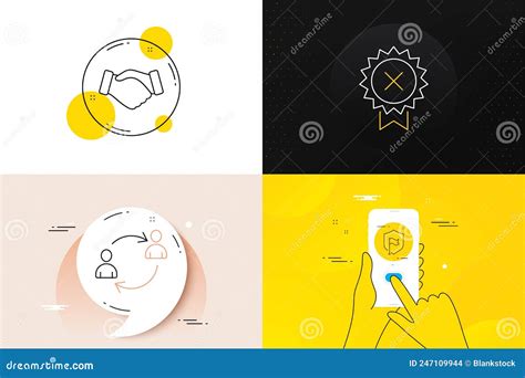 Shield With Handshake Icon Reliability Business Protection Flat Symbol Vector Illustration