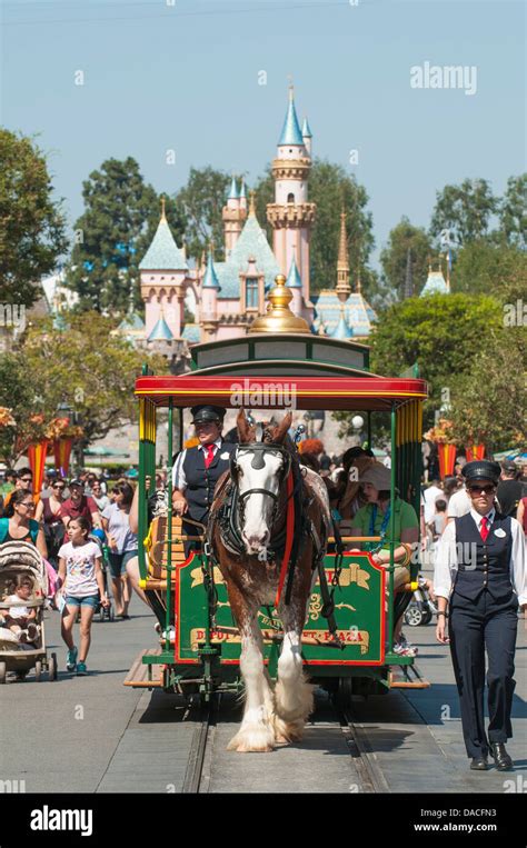 Horse Tram Streetcar Main Street Magic Kingdom Disneyland Anaheim