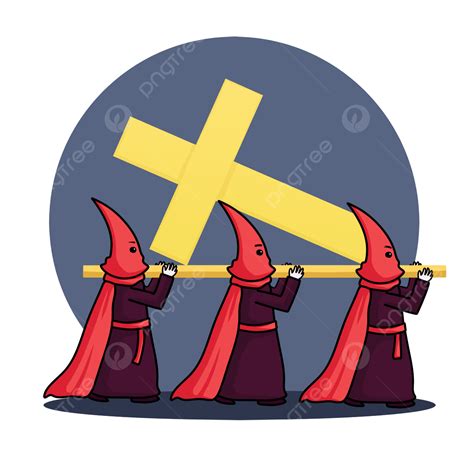 Procesión De La Semana Santa Cristiana En Color Viernes Santo PNG