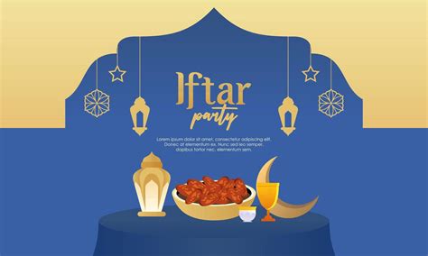 Iftar Party Celebration Concept Flyer Vector Illustration 42564365