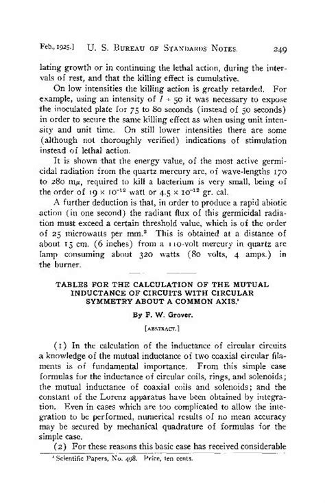 Pdf Tables For The Calculation Of The Mutual Inductance Of Circuits